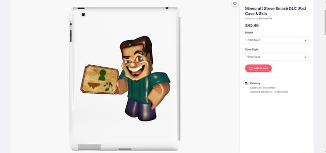 Minecraft Steve Smash DLC iPad Case & Skin Designed by BoomerUSA $45.46 ...