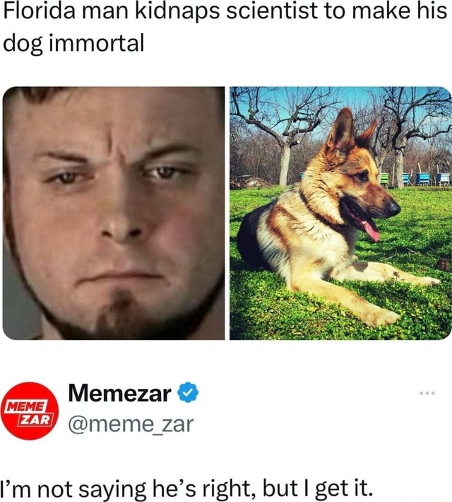 Florida man kidnaps scientist to make his dog immortal Memezar [MEME ...