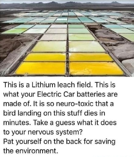 This is a Lithium leach field. This is what your Electric Car batteries ...