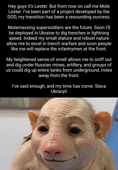 Hey guys it's Lester. But from now on call me Mole Lester. I've been ...