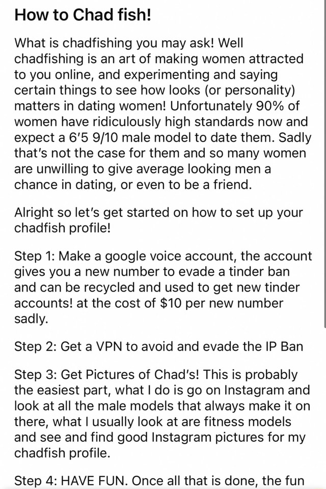 How to Chad fish! What is chadfishing you may ask! Well chadfishing is ...