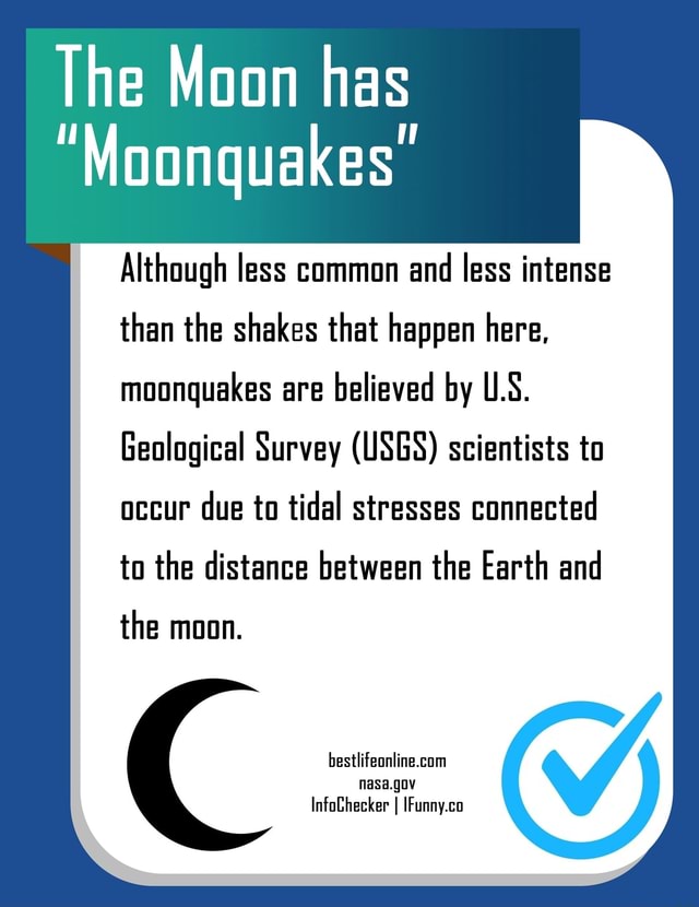 The Moon has Moonquakes Although less common and less intense than the ...