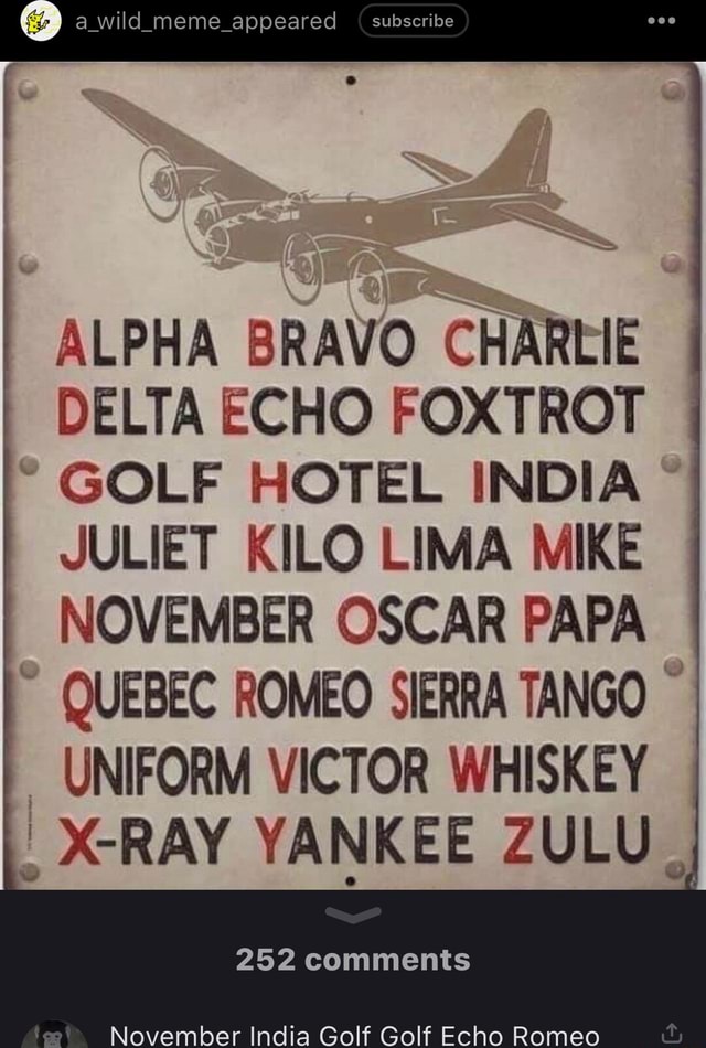 A_wild_meme_appeared subscribe ALPHA BRAVO CHARLIE I DELTA ECHO FOXTROT ...