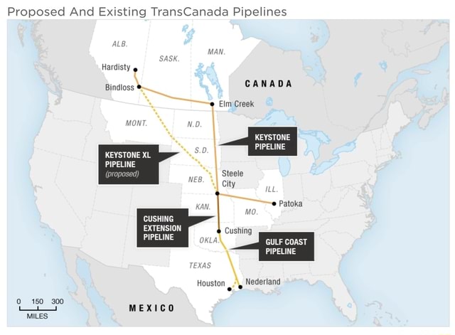 Proposed And Existing TransCanada Pipelines ALB MAN. SASK Hardisty ...