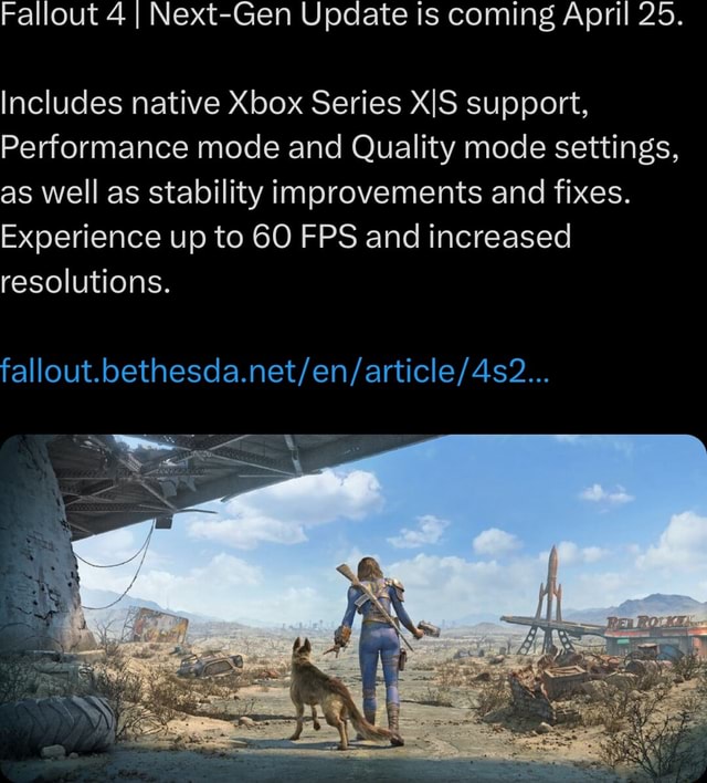 Fallout 4 I Next-Gen Update is coming April 25. Includes native Xbox ...