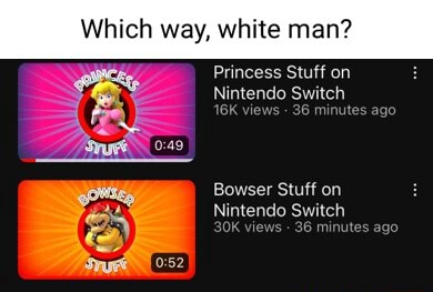Which way, white man? Princess Stuff on Nintendo Switch views - 36 ...