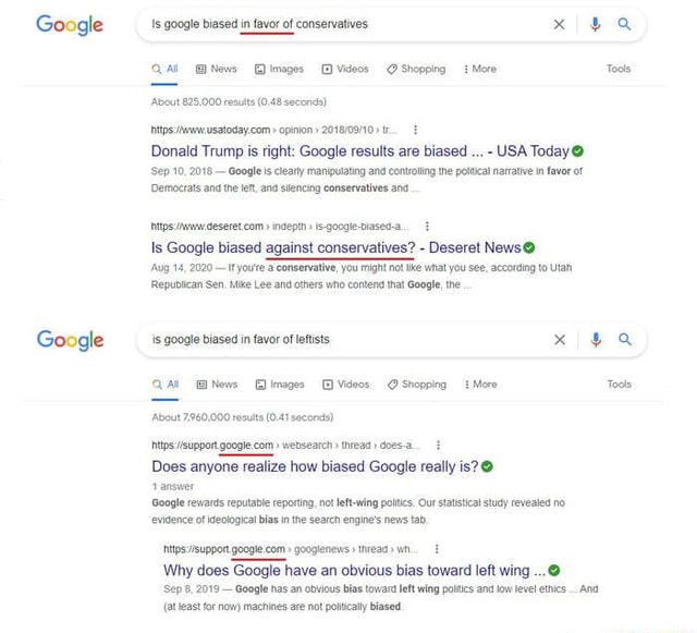 Google Google Is google biased in favor of conservatives x QA News ...