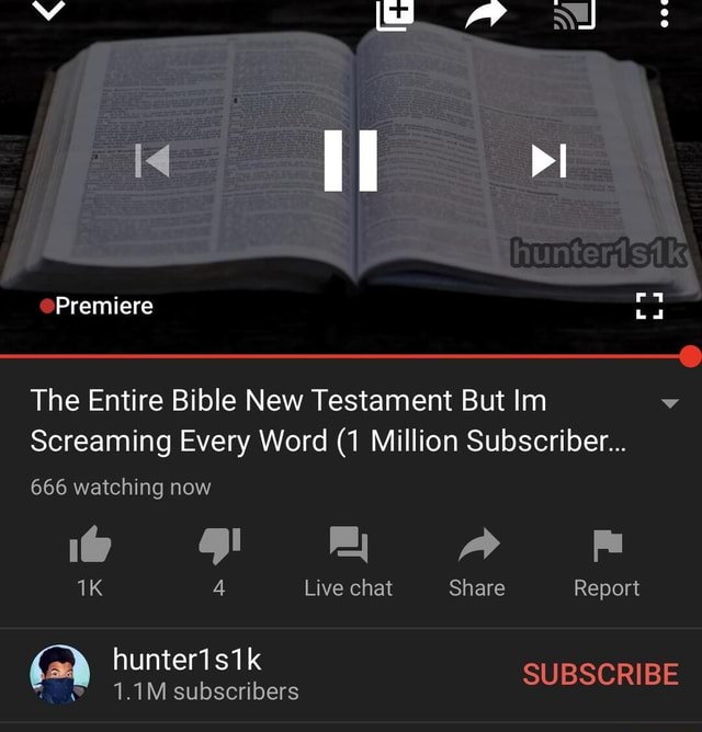 The Entire Bible New Testament But Im y Screaming Every Word (1 Million ...