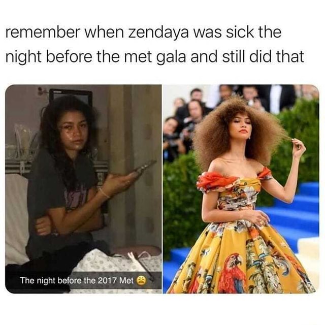 Remember when zendaya was sick the night before the met gala and still ...
