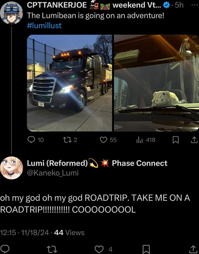 CPTTANKERJOE weekend Vt... The Lumibean is going on an adventure! # ...