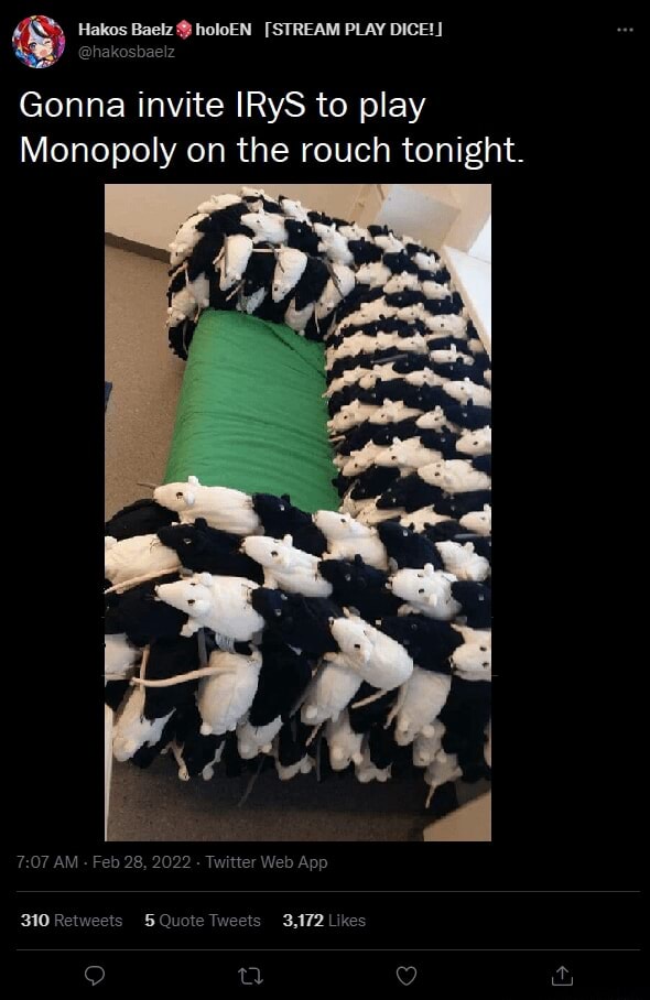 Hakos Baelz@ holo-EN [STREAM PLAY DICE!] Gonna invite IRyS to play ...