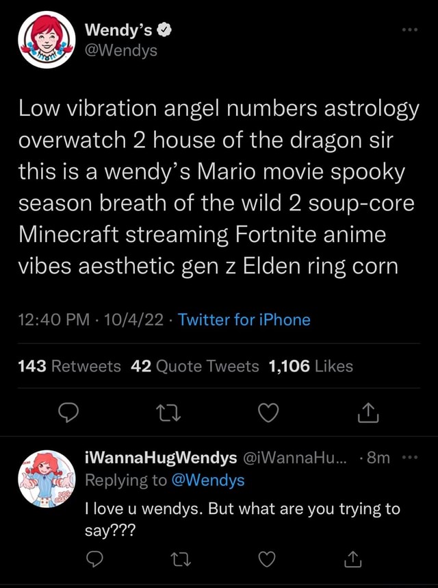 Wendy's @ Low vibration angel numbers astrology overwatch 2 house of ...