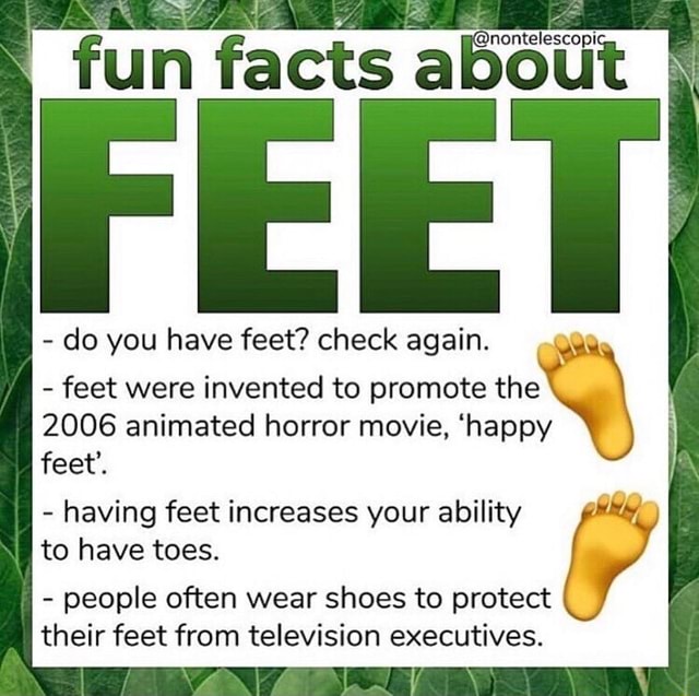 Fun facts about FEEI - do you have feet? check again. - feet were ...
