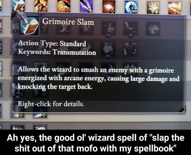 INA Grimoire Action Type: Standard Keywords: Transmutation Allows the ...