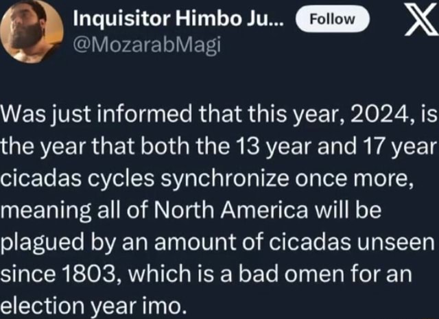 Inquisitor Himbo Ju... (Fellow ) aMozarabMagi Was just informed that ...