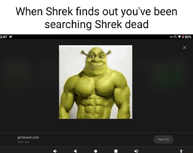 When Shrek finds out you've been searching Shrek dead 250% - iFunny
