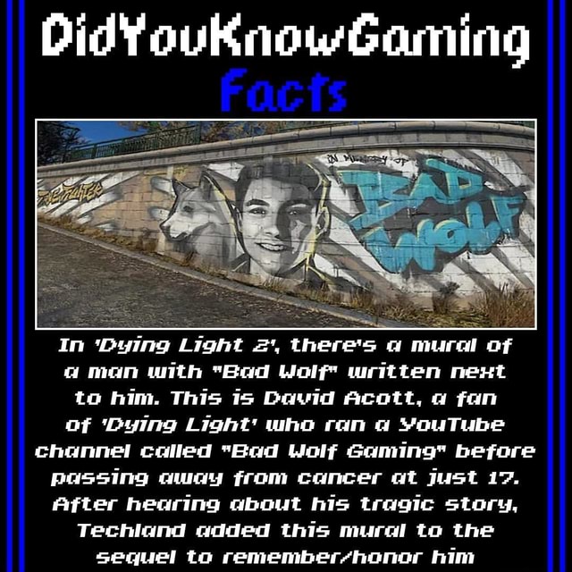 DidYouKnowGaming In 'Dying Light 2, there's a@ mural of aman with "Bad ...