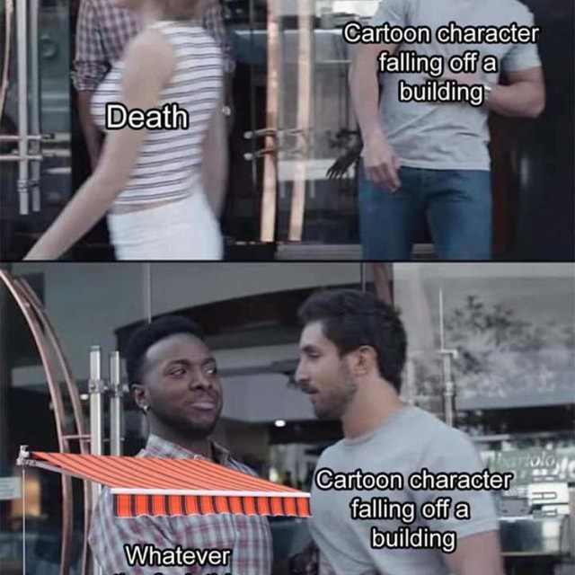 Cartoon character falling building falling buildi building) - iFunny