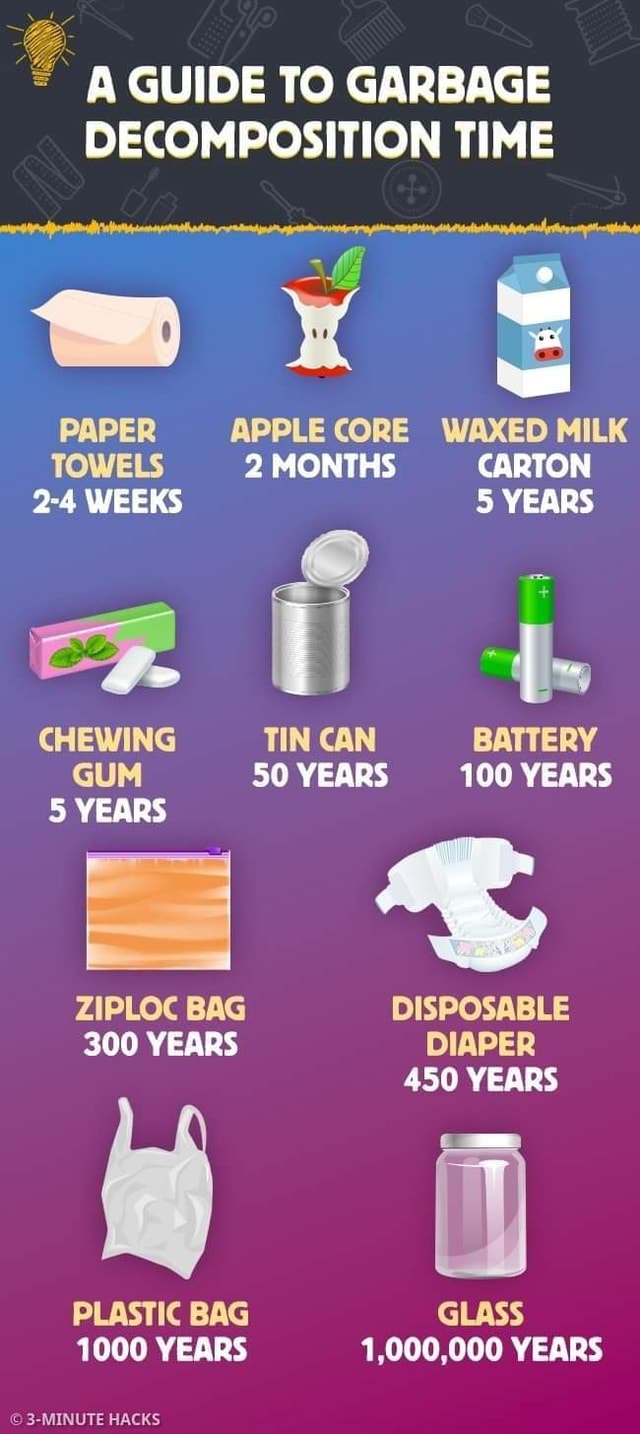 A guide to garbage decomposition time. - A GUIDE TO GARBAGE ...