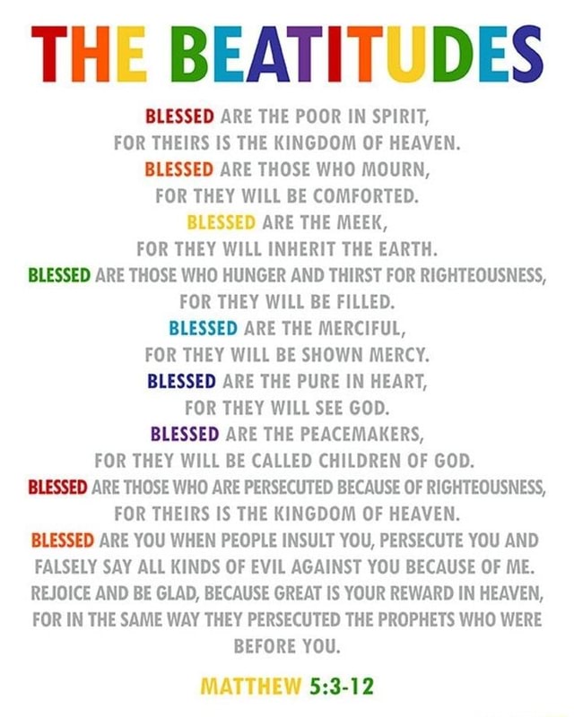 THE BEATITUDES BLESSED ARE THE POOR IN SPIRIT, FOR THEIRS IS THE ...