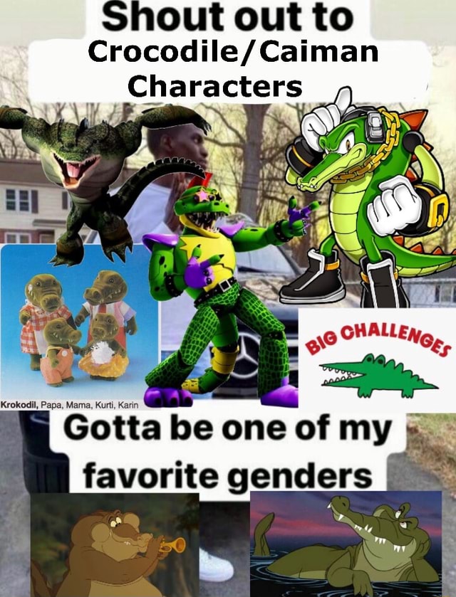 Out out to Crocodile/ Caiman _ Characters Krokodil, Papa, Mama, Kurti ...
