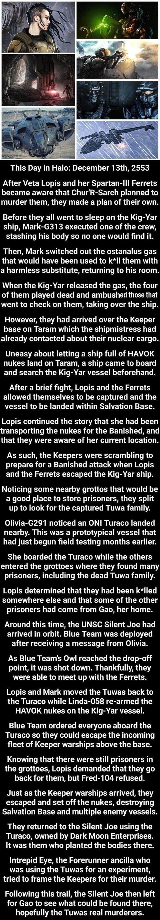 This Day in Halo: December 13th, 2553 After Veta Lopis and her Spartan ...