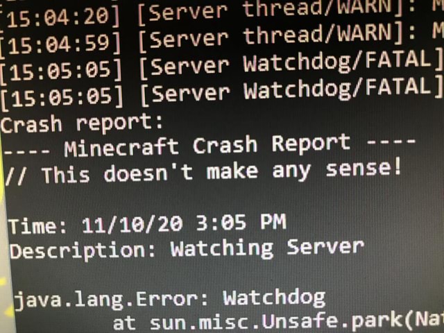 [Server [Server M [Server Watchdog/ FATAL] [Server [Server Crash report ...