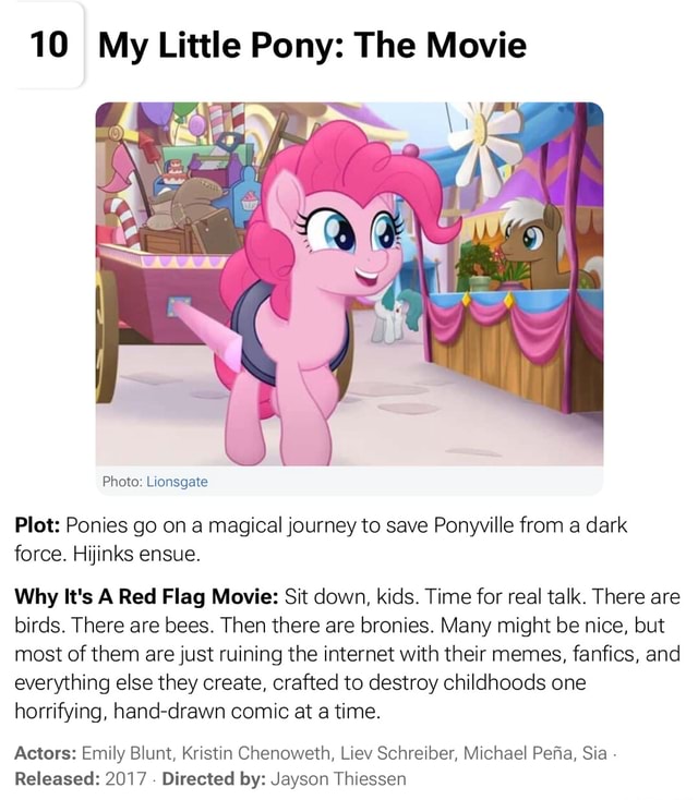 10 My Little Pony: The Movie Photo: Lionsgate Plot: Ponies go on a ...