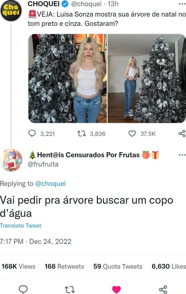 CHOQUEI & Gchoquei - ES VEJA: Luísa Sonza mostra sua árvore de natal no tom preto e cinza ...