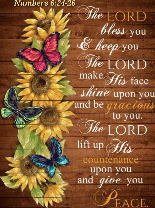 Numbers LORD you you LORD ts' face make shine upon you and be to you ...
