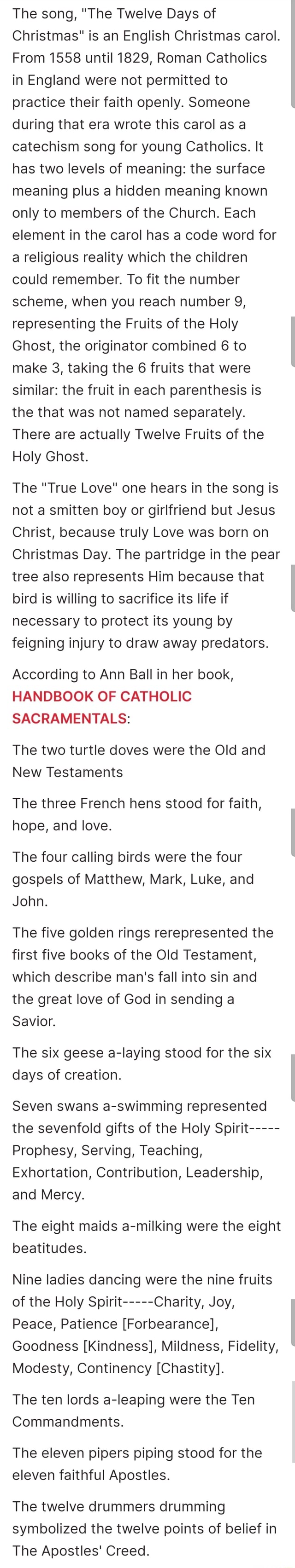 The song, "The Twelve Days of Christmas" is an English Christmas carol ...