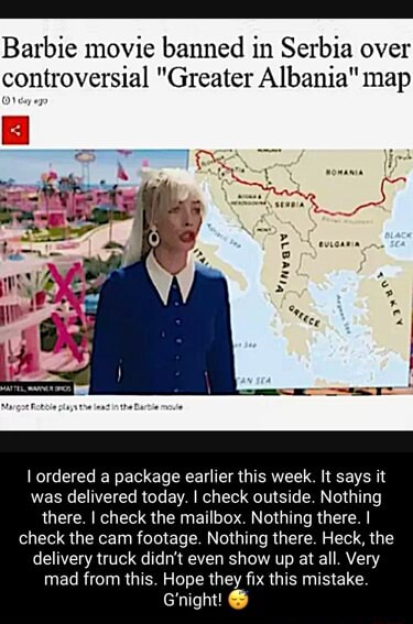 Barbie movie banned in Serbia over controversial "Greater Albania" map ...