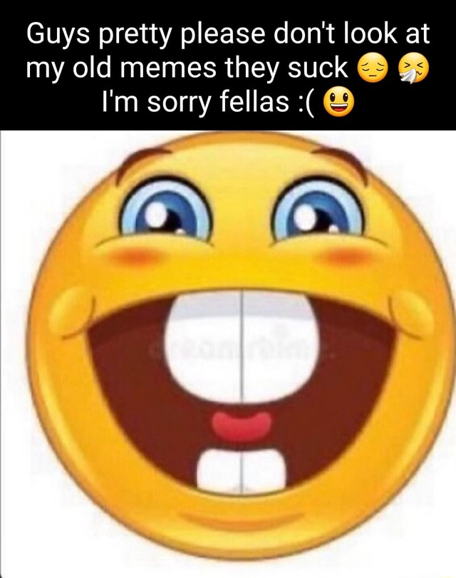 Guys pretty please don't look at my old memes they suck I'm sorry ...