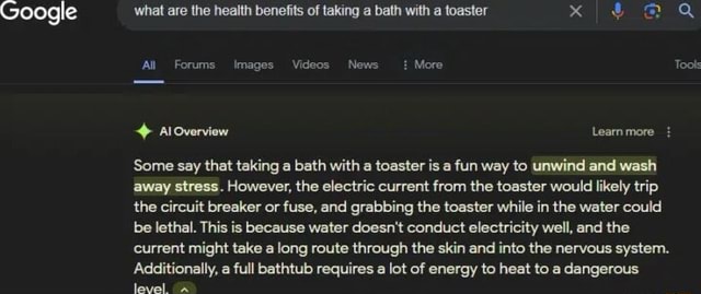 Google what are the health benefits of taking a bath with a toaster ...