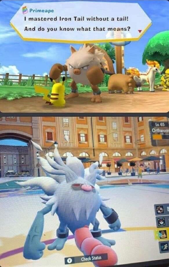 Eape I mastered Iron Tail without a tail! And do you know what that ...