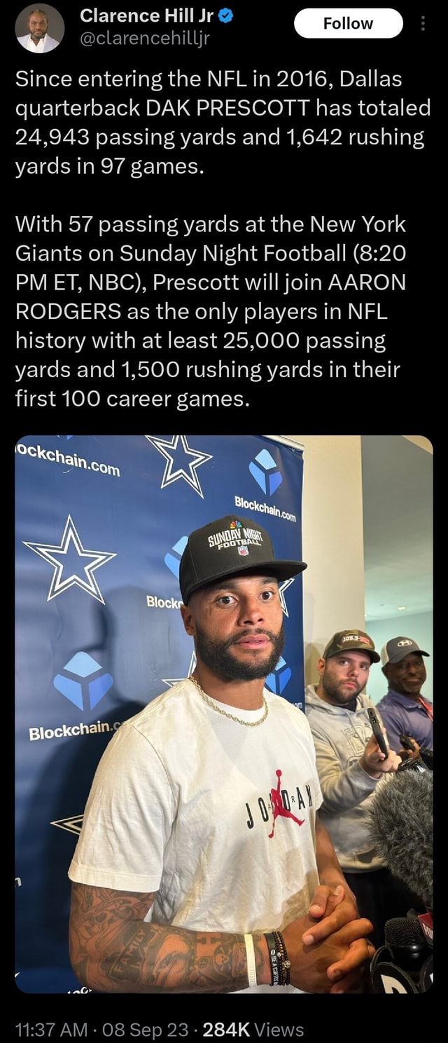 Clarence Hill Jr @clarencehilljr Since entering the NFL in 2016, Dallas ...