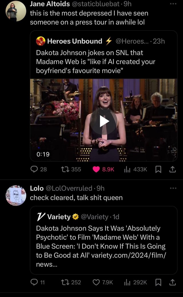 Jane Altoids @staticbluebat this is the most depressed I have seen someone on a press tour in ...