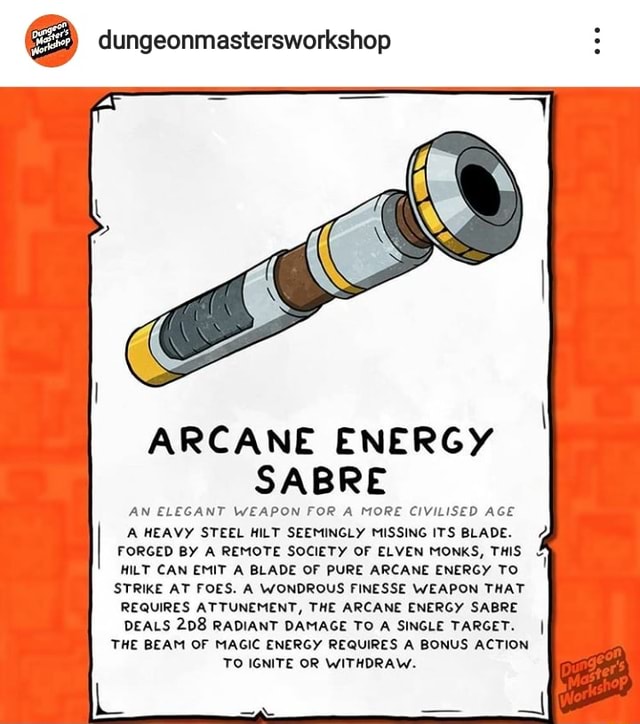 ARCANE ENERGY SABRE AN ELEGANY WEAPON ro»? A now [MUSEU A5: A HEAVY ...