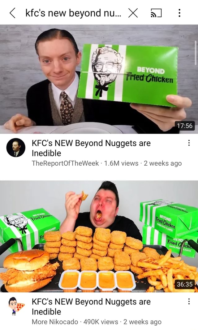 Kfc's new beyond nu... X KFC's NEW Beyond Nuggets are Inedible ...