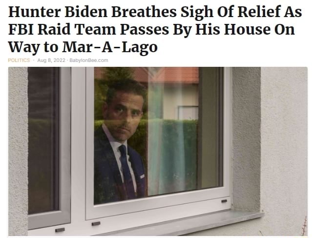 Hunter Biden Breathes Sigh Of Relief As Fbi Raid Team Passes By His