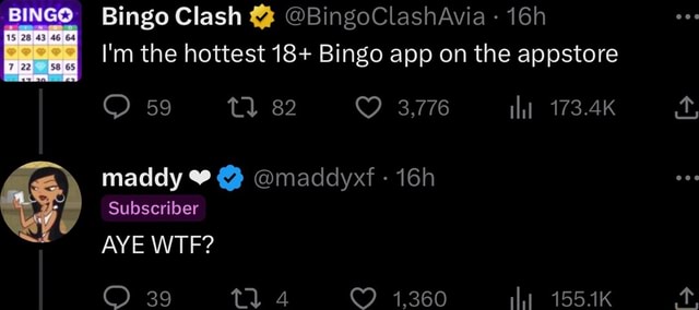 BINGO Bingo Clash @ @BingoClashAvia I'm the hottest 18+ Bingo app on ...