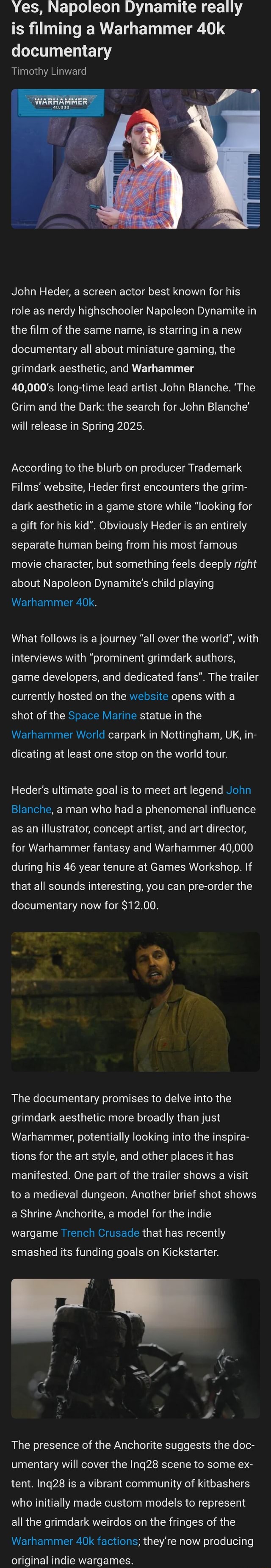 Yes, Napoleon Dynamite really is filming a Warhammer documentary ...
