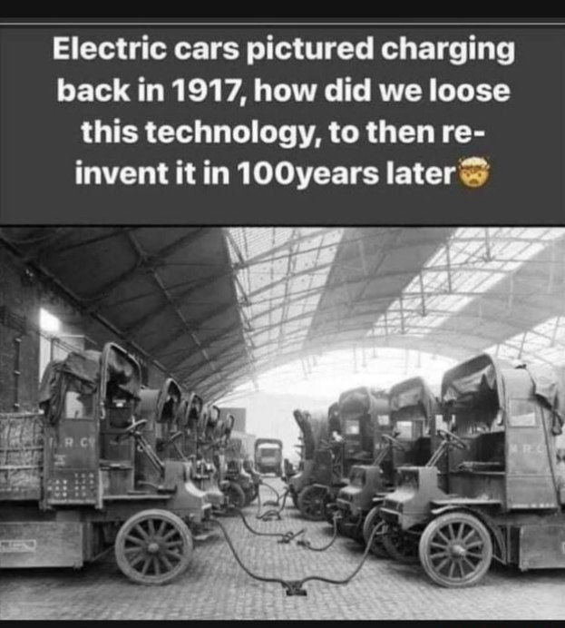 Electric cars pictured charging back in 1917, how did we loose this ...
