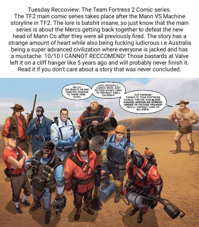 Tuesday Reccoview: The Team Fortress 2 Comic series. The main comic series takes place after the ...
