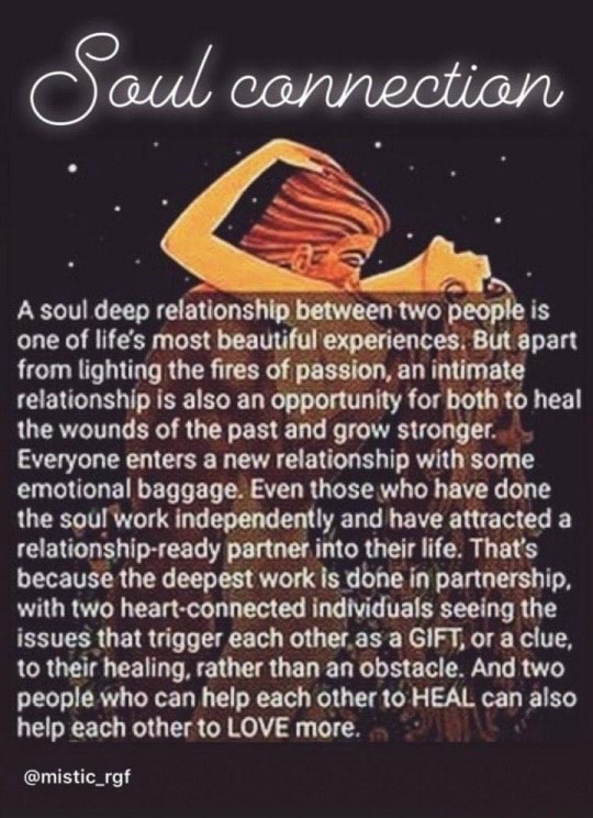 Saul cannectian A soul deep relationship between two people is one of ...