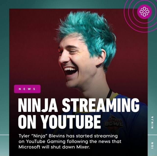 NINJA STREAMING ON YOUTUBE Tyler "Ninja" Blevins has started streaming ...