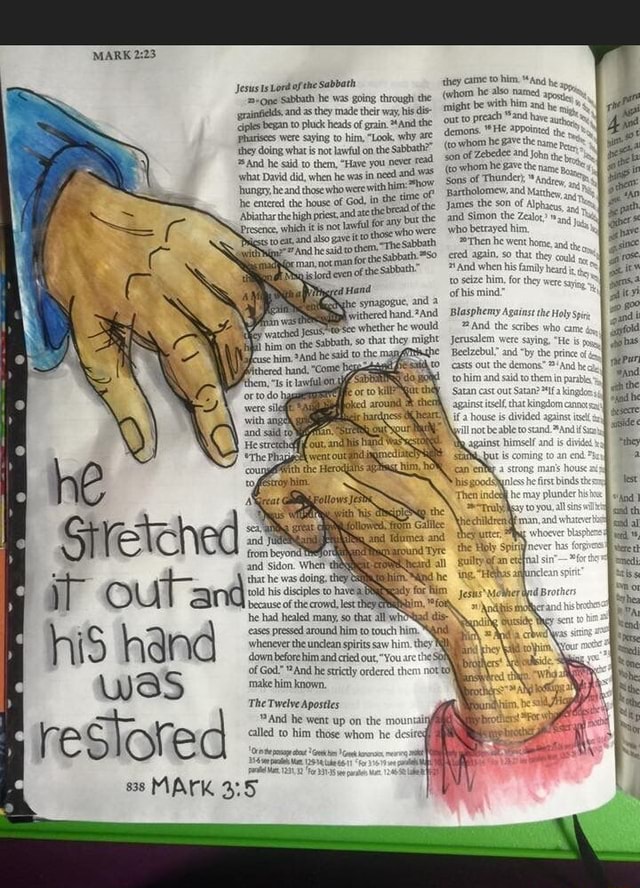 That he was doing, they told his disciples to hiS hand was heSlored ...