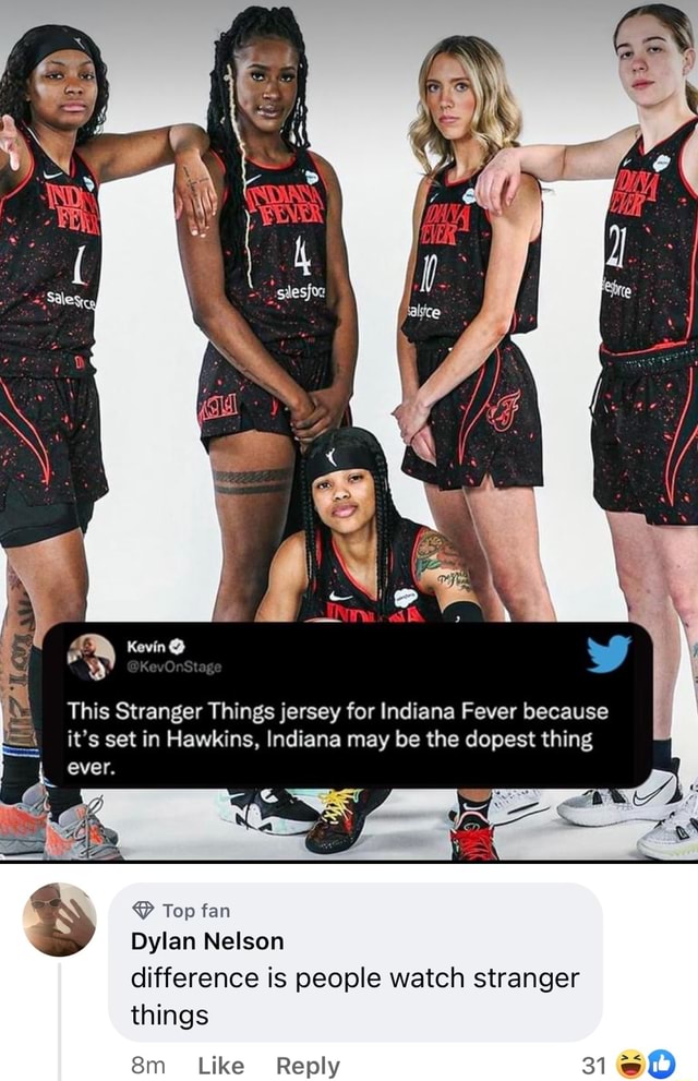 Kevin This Stranger Things jersey for Indiana Fever because it's set in ...