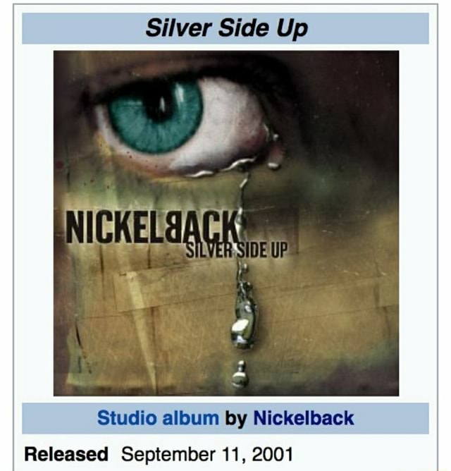 Silver Side Up Studio album by Nickelback Released September 11, 2001 ...