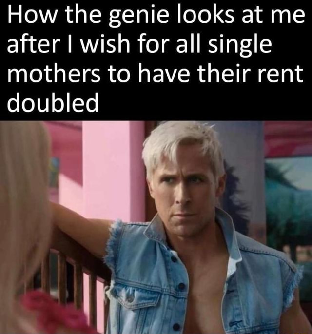 How the genie looks at me after I wish for all single mothers to have ...